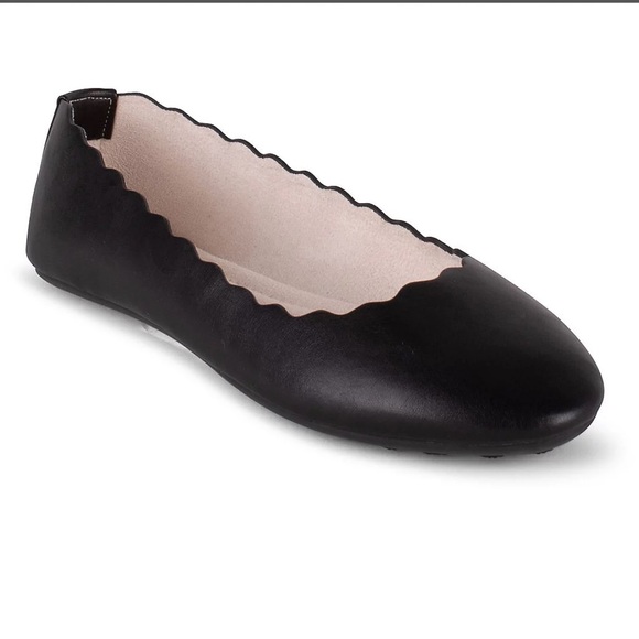 Danskin | Shoes | Danskin Womens Black Confident Slip On Scalloped ...